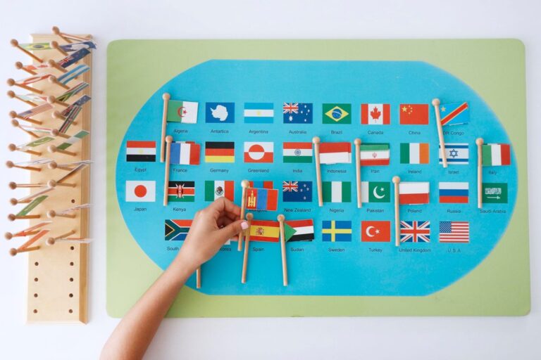 Mapa de Banderas del Mundo Montessori con Imprimible – Creciendo Con ...