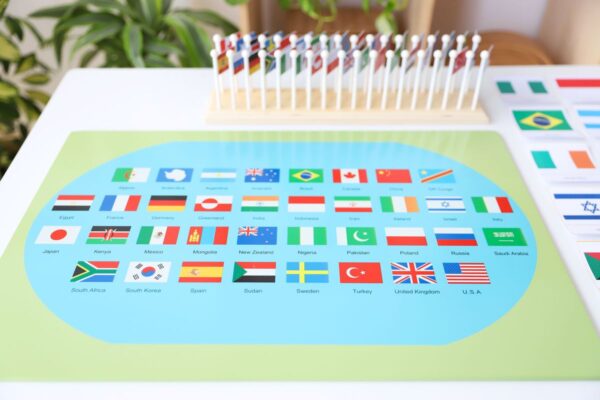 Mapa de Banderas del Mundo Montessori con Imprimible – Creciendo Con ...