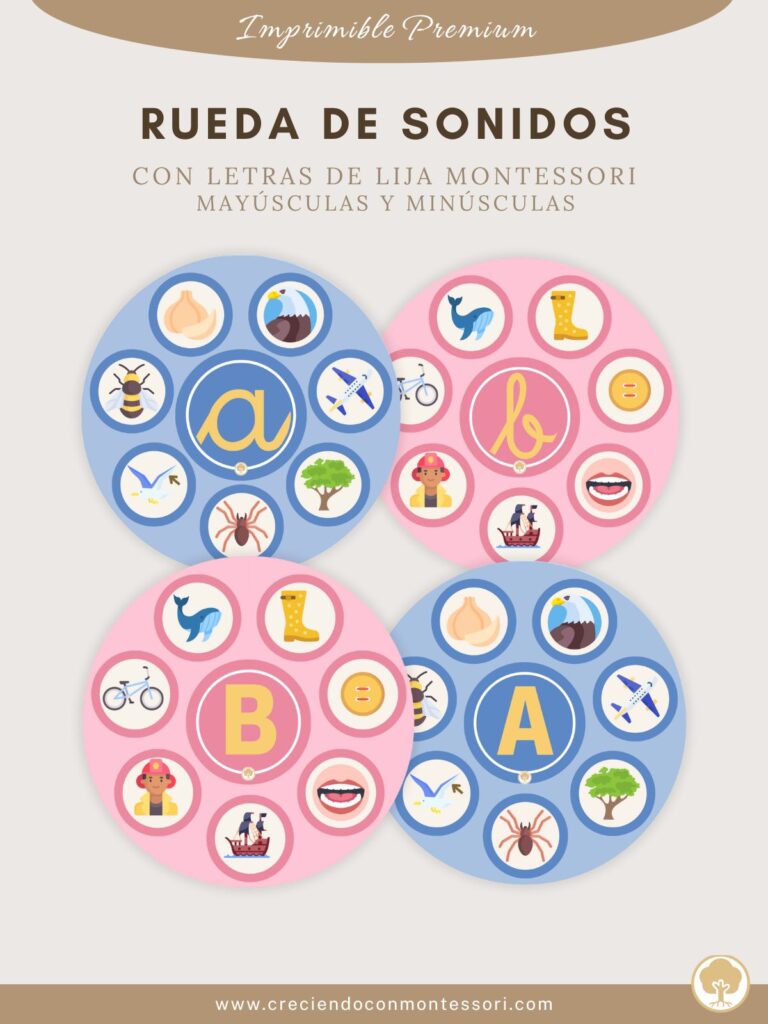 Rueda de Sonidos Montessori – Letras de Lija – Mayúsculas y Minúsculas ...